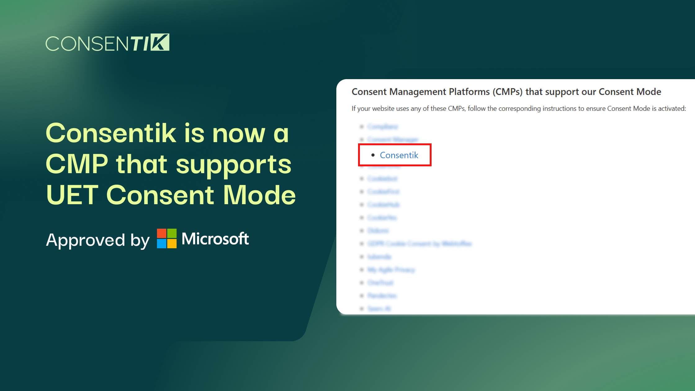 Breaking News: Consentik is Now a Microsoft-Approved CMP with UET ...
