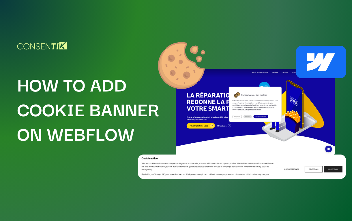 How To Add Cookie Banner On Webflow Website With Consentik